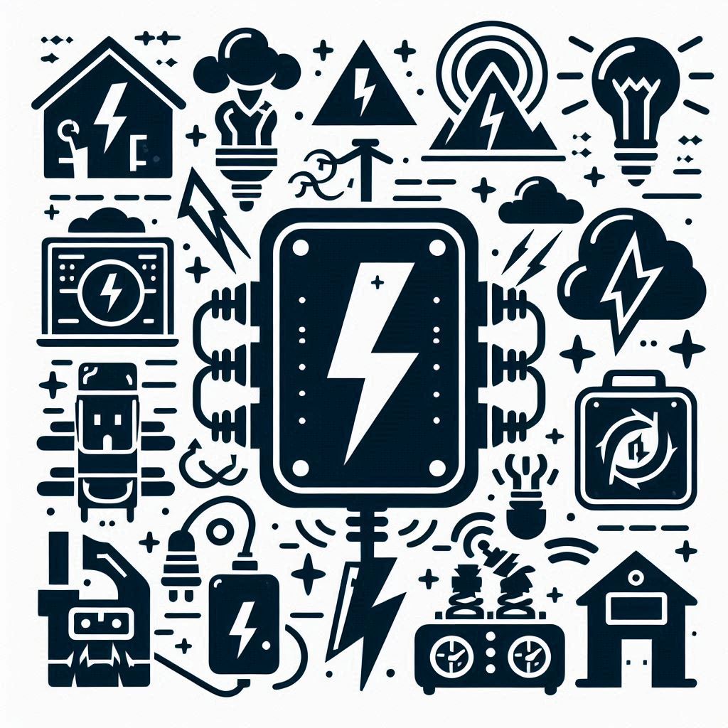 Black and Blue image icons of Surge Protector – Website Hosting ...